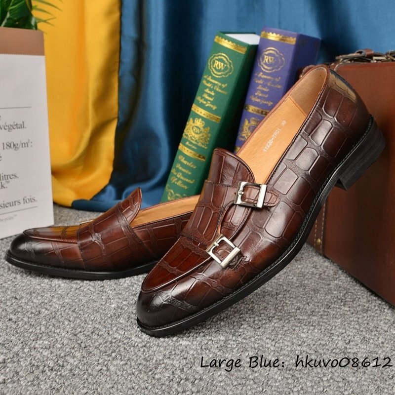 Yahoo!オークション - 最高級&新品 鰐柄 ローファー メンズ 職人手作り...