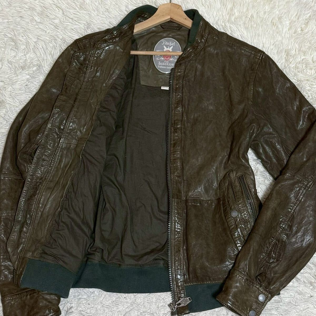 Yahoo!オークション - 【希少・極美品・XL】DIESEL ディーゼル レザー...