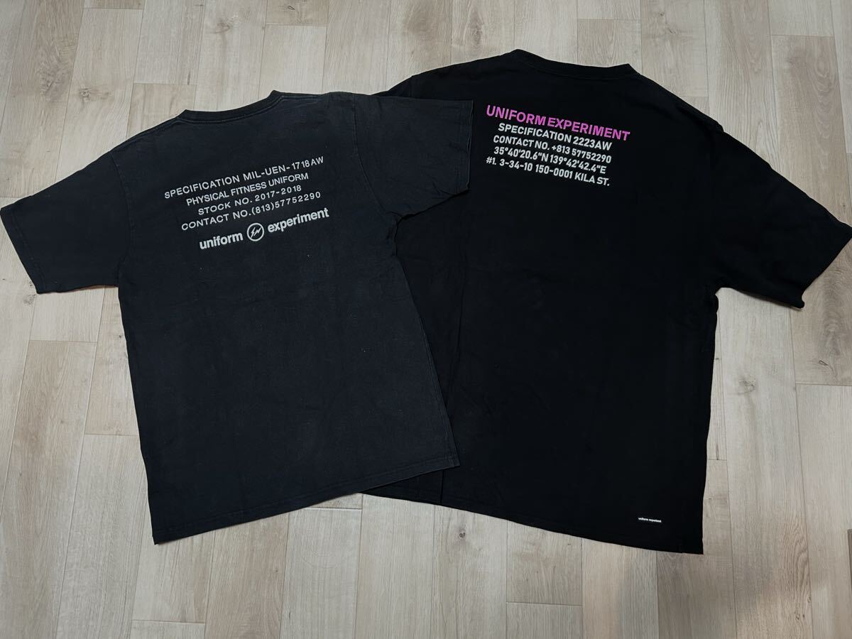 Yahoo!オークション - UNIFORM EXPERIMENT 黒 Tシャツ2枚セット ユニフ...
