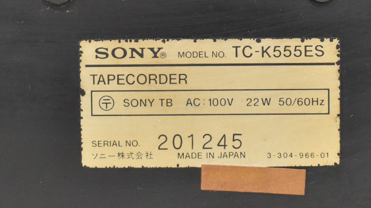 Yahoo!オークション - 【 G 】2835 SONY TC-K555ES カセットデッキ ソ...