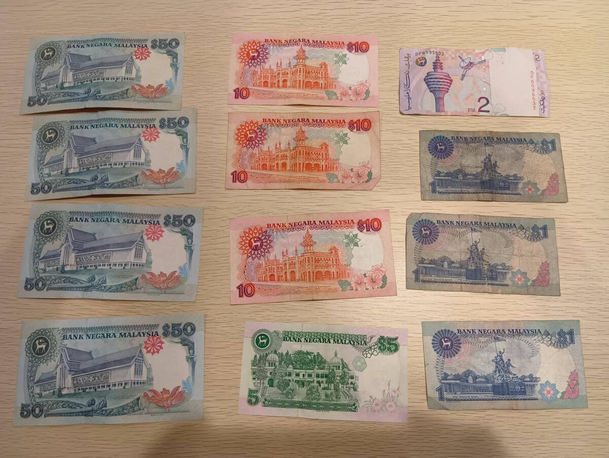 Yahoo!オークション - #6365 外国紙幣 まとめて マレーシア タイ フィ...