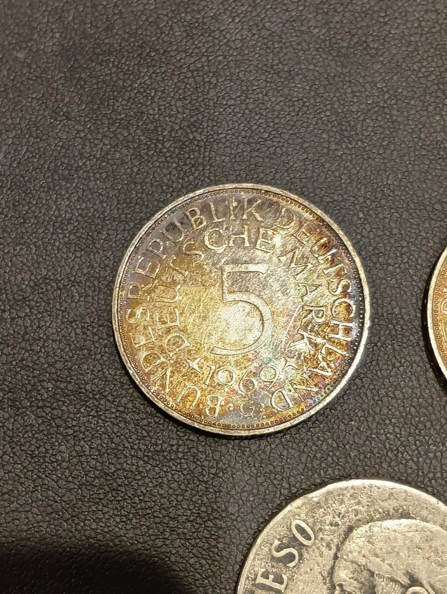 Yahoo!オークション - #6088A ドイツ 5マルク銀貨_メキシコ 1ペソコイ...