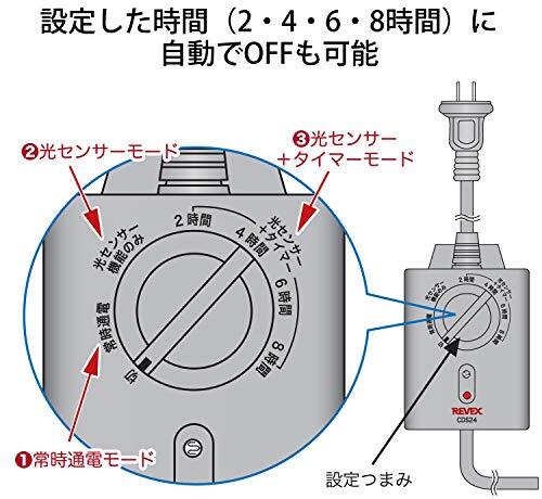 Yahoo!オークション - リーベックス(Revex) コンセント 光センサー付き...