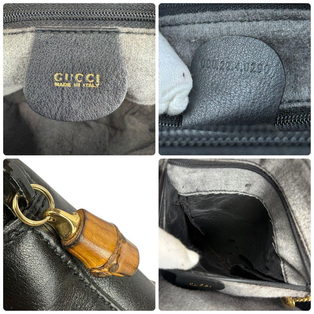 000.2214 GUCCI グッチ バンブー 2way ショルダー ハンド トート バッグ バック レザー 斜めがけ カバン クロスボディ 本革 ブラック 黒(バンブーライン)｜売買された ...