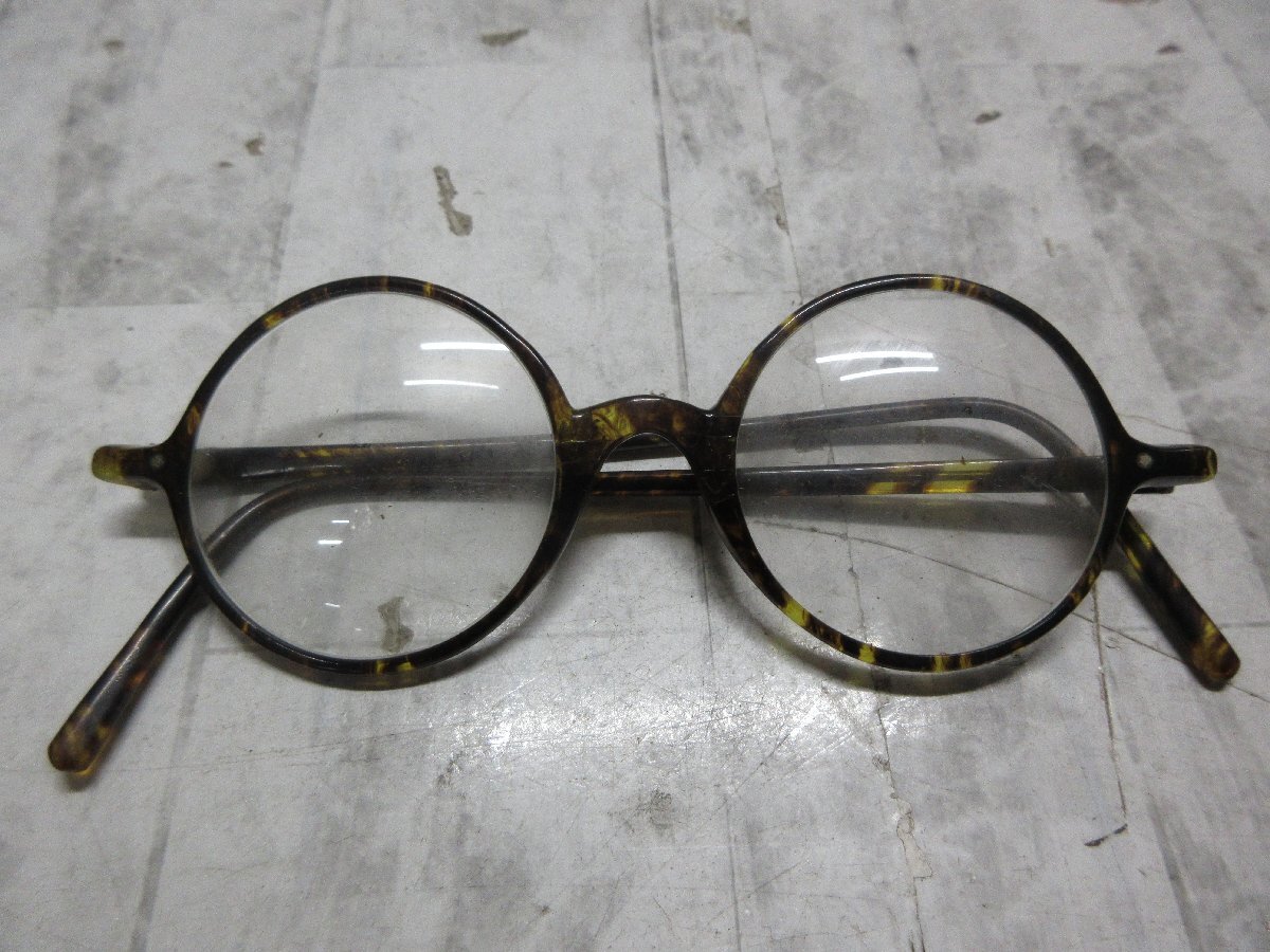 Yahoo!オークション - a4 べっ甲 フレーム 丸眼鏡 鼈甲 度入りレンズ付...