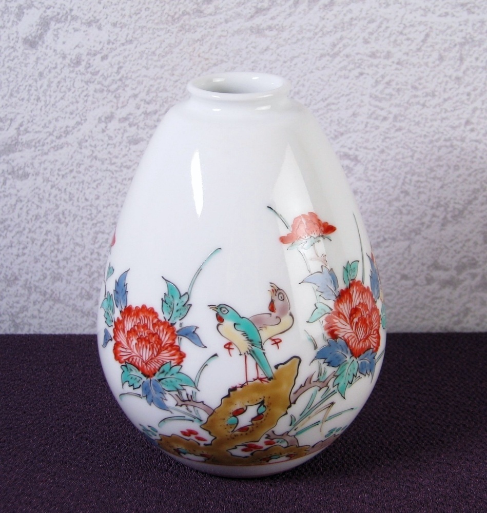 Yahoo!オークション - 十四代酒井田柿右衛門造 錦 牡丹鳥文一輪生 高さ...