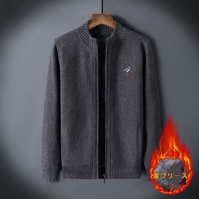 Yahoo!オークション - セーター ニット ニットジャケット 裏フリース ...