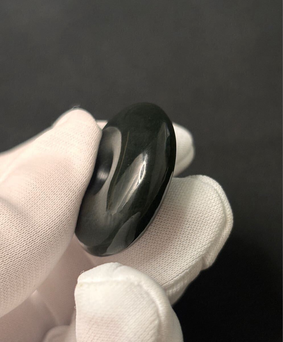 【樂淘letao】日本代購代標第一品牌－和田玉 青玉 平安扣 長輩への祝福ペンダント 極細工 中国古美術骨董 天然石 開運【YS0030】