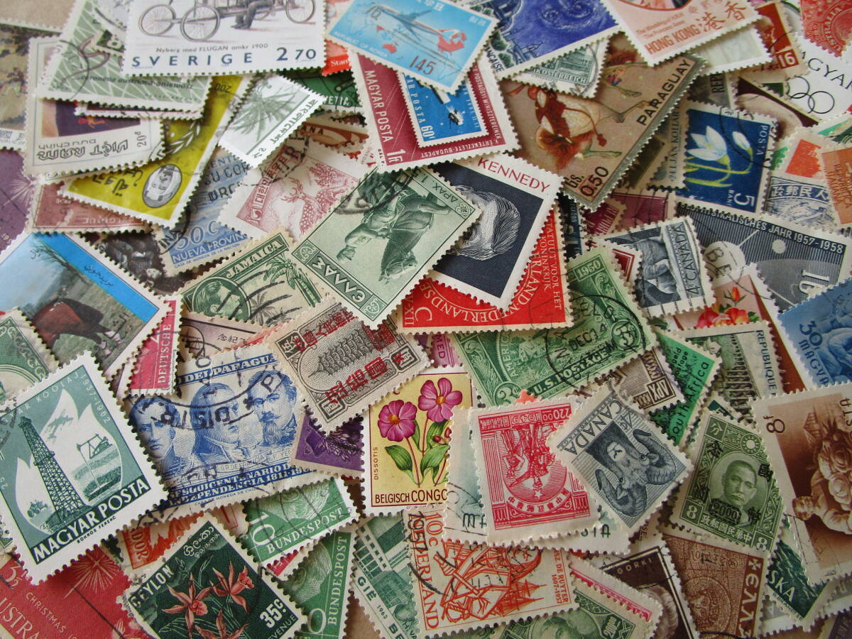 Yahoo!オークション - 使用済み 外国切手 約500グラム 裏紙なし 国 年...