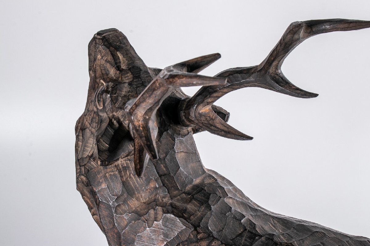 Yahoo!オークション - 【うつわ】 太田昭夫 木彫一刀彫 鹿 高さ65cm F0...