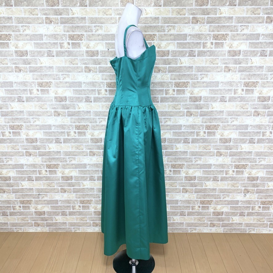 Yahoo!オークション - 1円 ドレス ロングドレス 緑系光沢 既製品 パー...