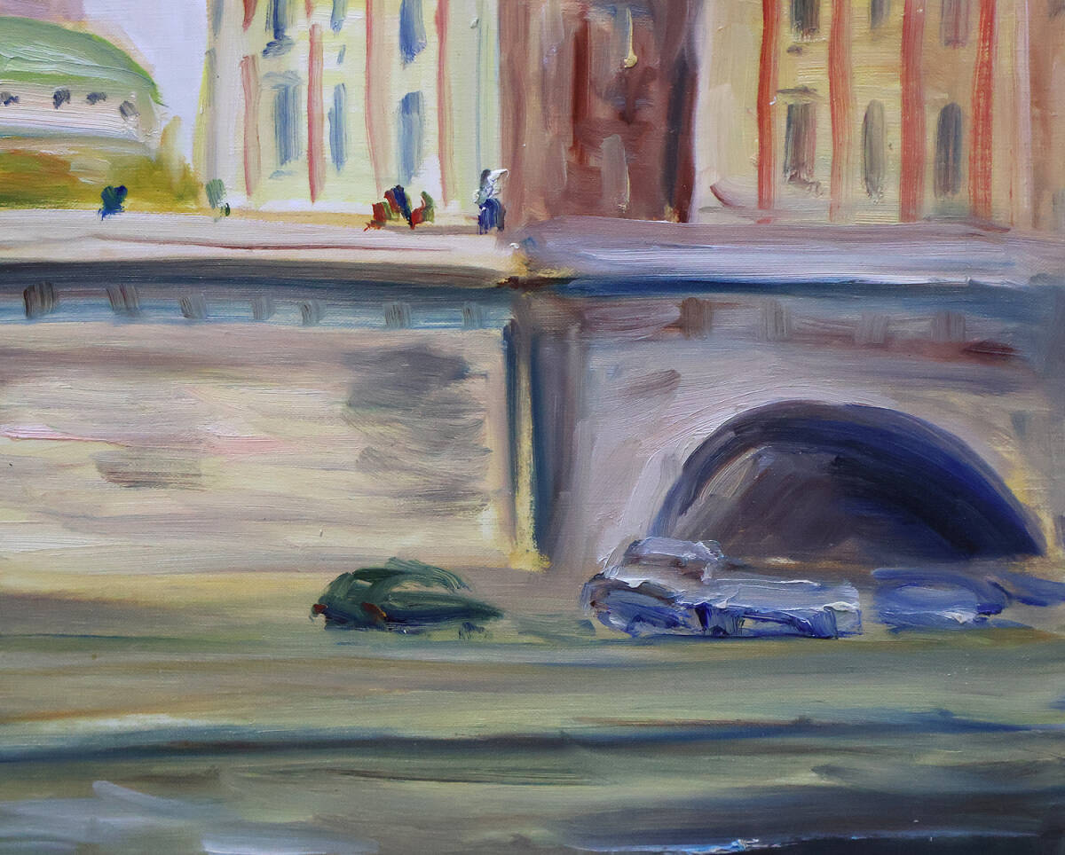 Yahoo!オークション - 真作保証 大久保泰20号パリのポンヌフ橋 名鑑...