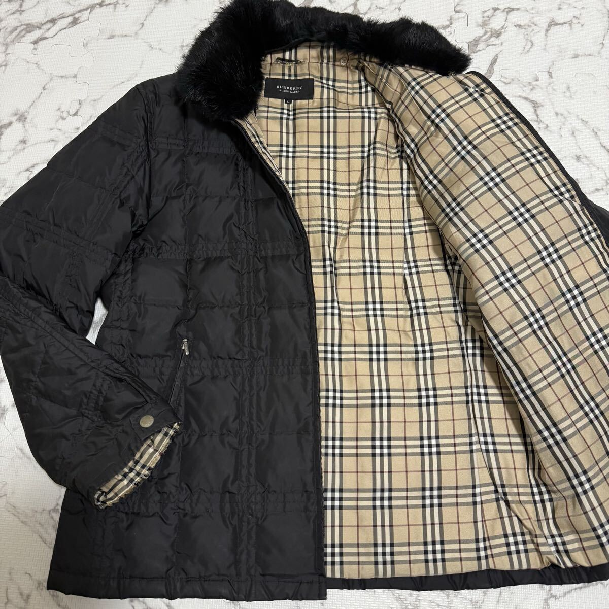 Yahoo!オークション - 【希少L】バーバリーブラックレーベル ダウンジ...