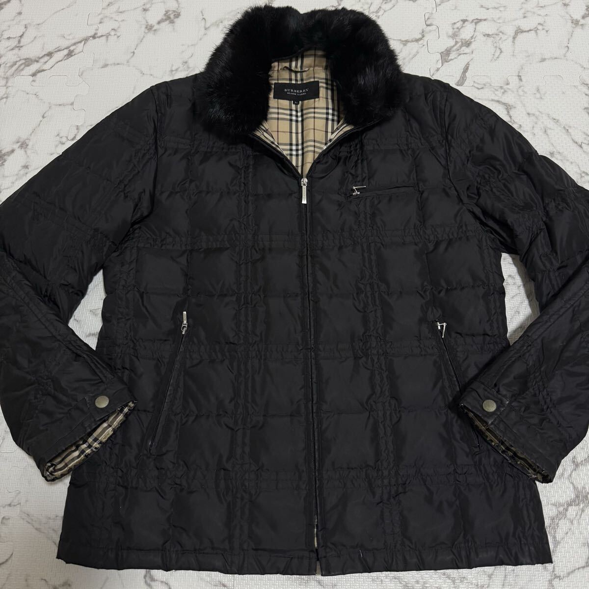 Yahoo!オークション - 【希少L】バーバリーブラックレーベル ダウンジ...
