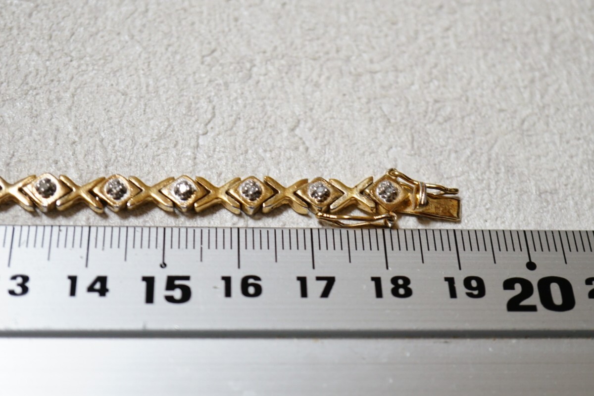 Yahoo!オークション - 664 天然ダイヤモンド ゴールドカラー ブレスレ...