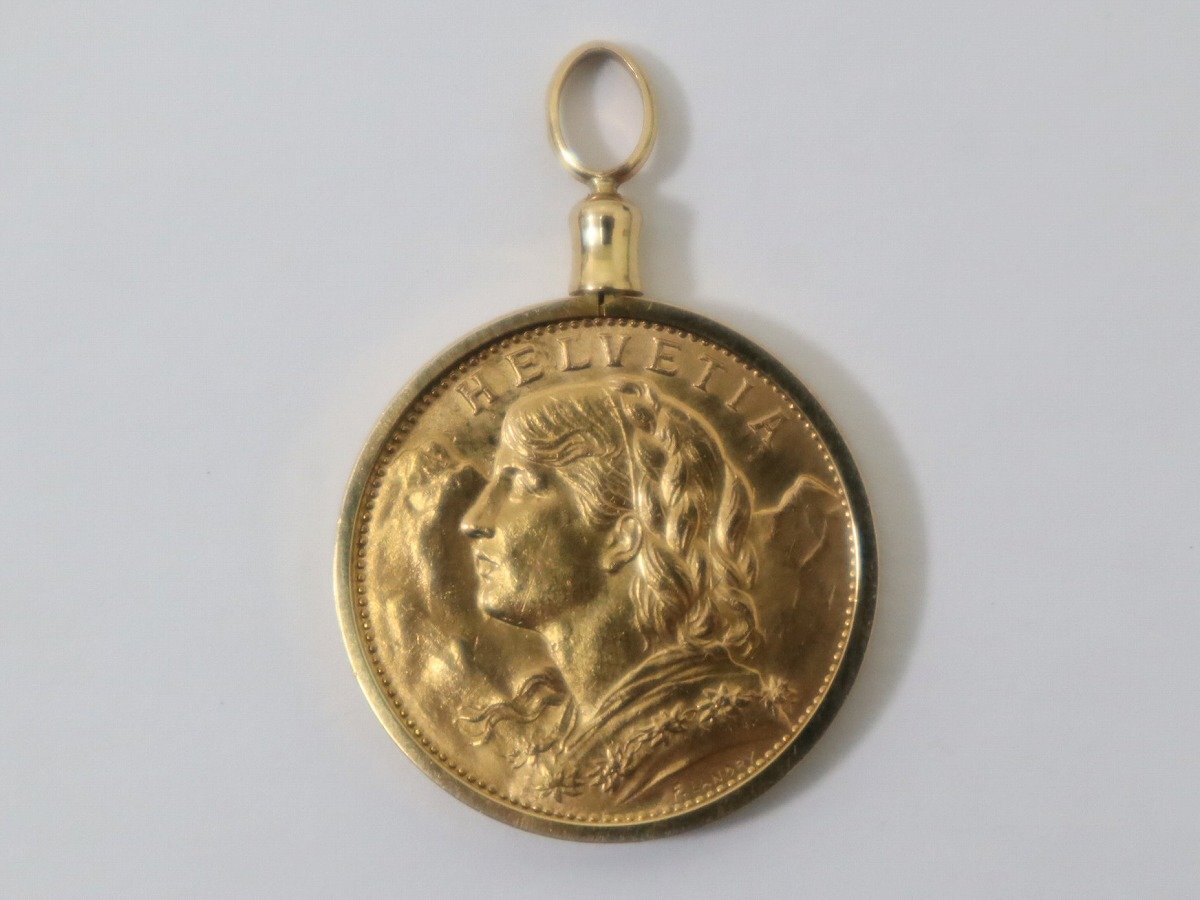 Yahoo!オークション - 1915年B スイス アルプスの少女 20フラン 金貨 K...