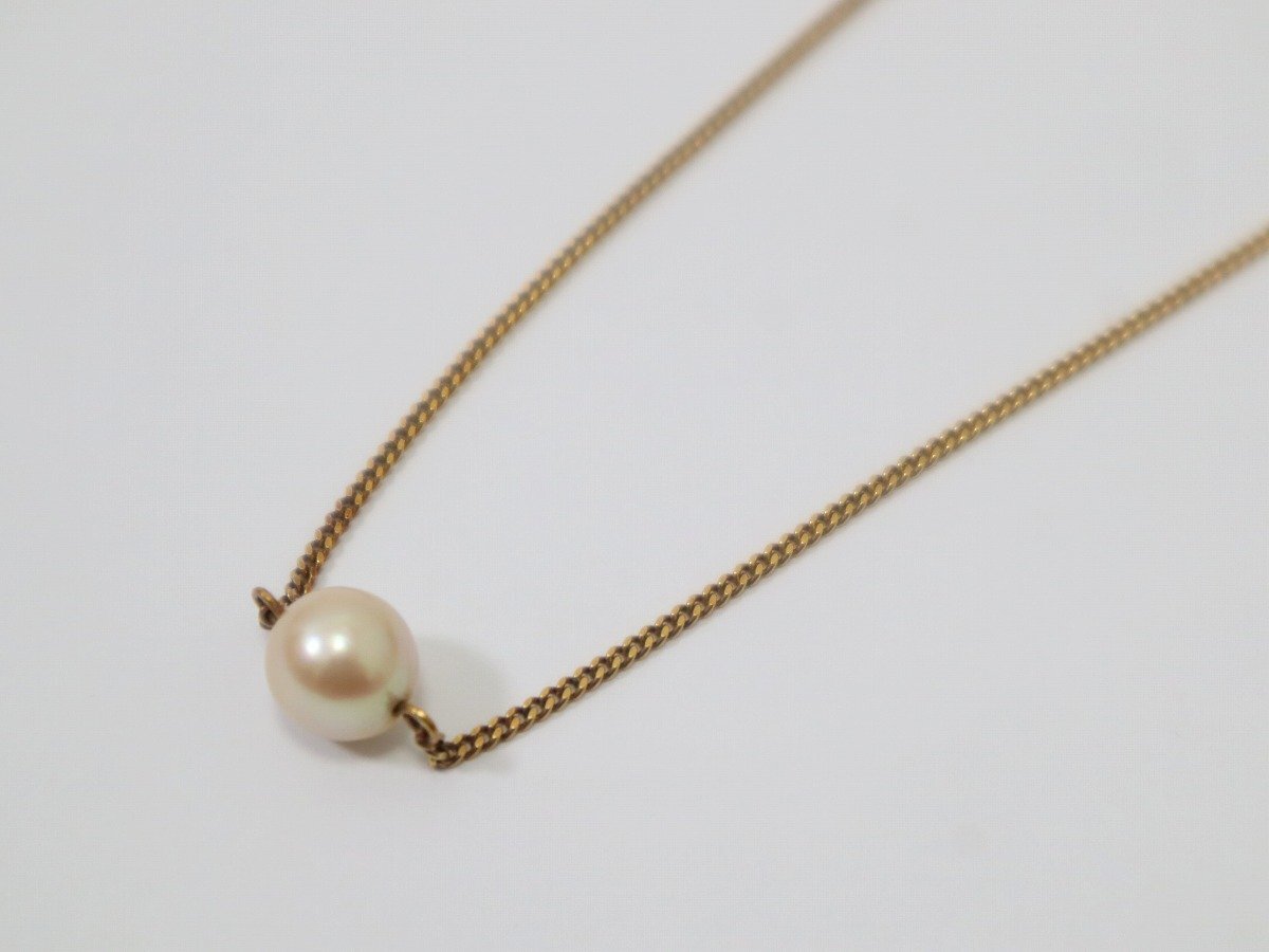 Yahoo!オークション - K18 750 刻印 真珠 パール ネックレス 全長約41...