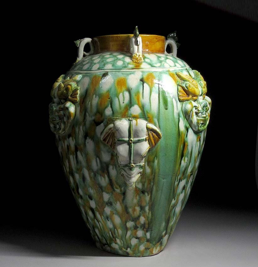 【樂淘letao】日本代購代標第一品牌－緑屋s 中国古玩 唐三彩 大花瓶 高さ約40cm 唐物 時代物 i9/10-6785/14-3#140