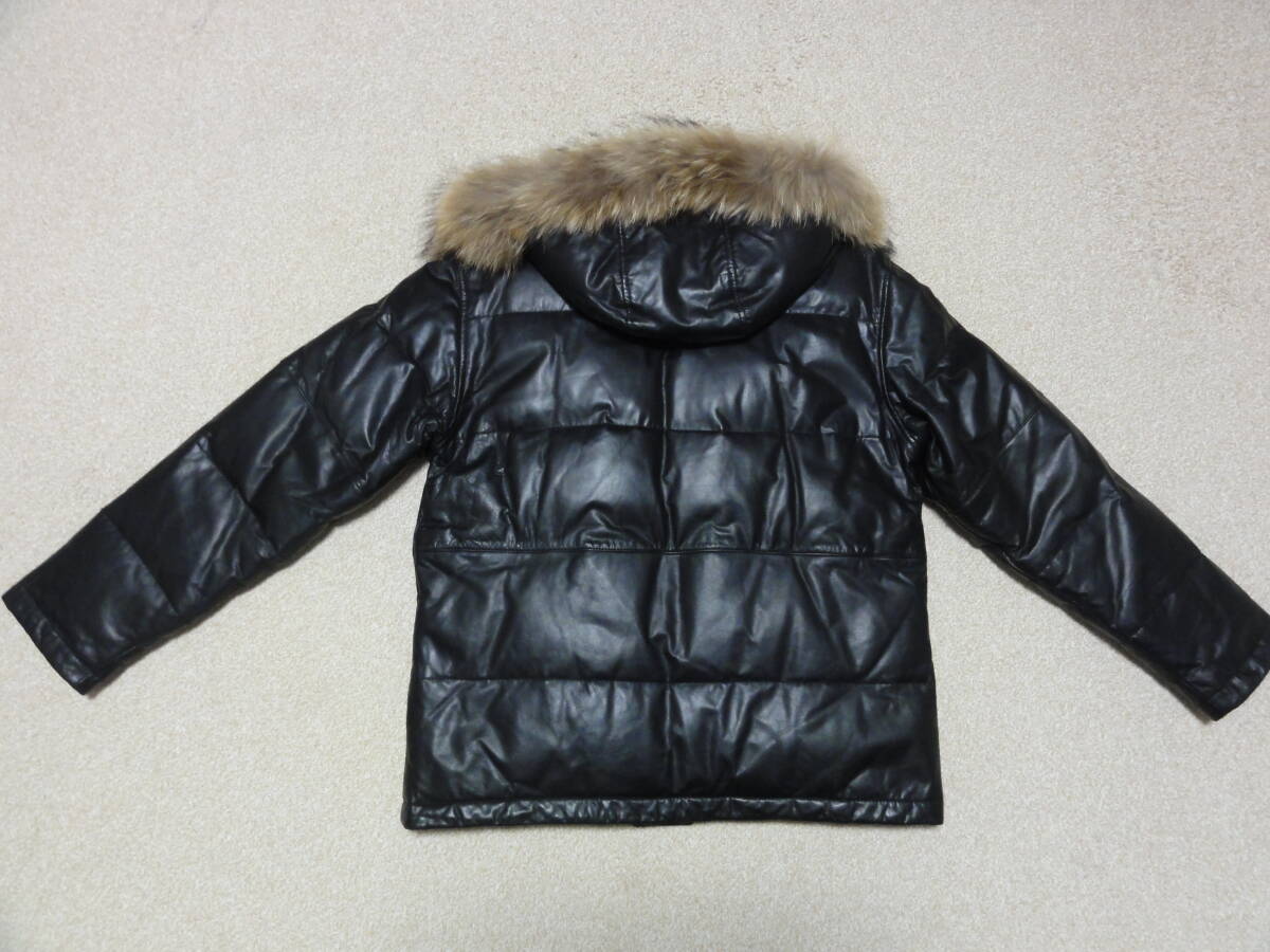 Yahoo!オークション - WIND ARMOR レザーダウンジャケット ブラック L...