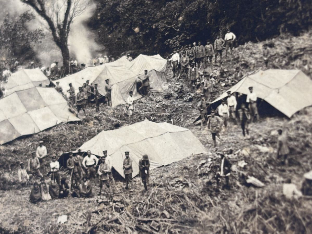 【樂淘letao】日本代購代標第一品牌－大正期 台湾守備隊 台湾駐屯軍 関連写真 「 台湾第歩兵第一連隊 演習 野営 」古写真 台湾総督府 旧日本軍 帝国陸軍 軍隊 日本軍