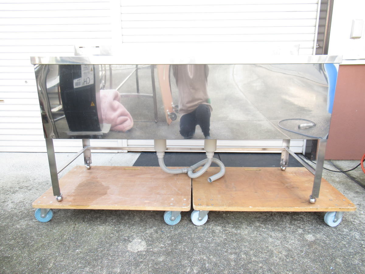 Yahoo!オークション - 071101-096 美品 2槽シンク 150cm幅 バックガ...