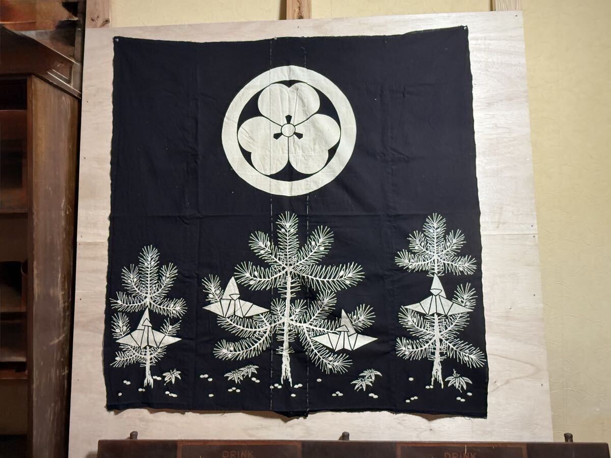 Yahoo!オークション - 【古布】4幅 家紋 藍染 襤褸 壊古 ボロ 継ぎ接ぎ...