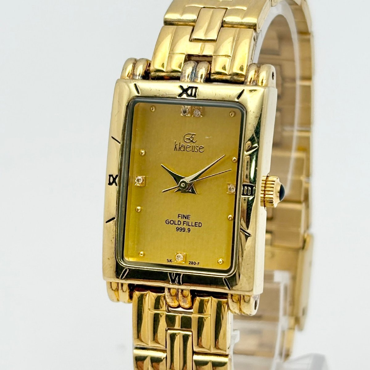 Yahoo!オークション - 【稼働】klaeuse クロイゼ クオーツ 5P石 ゴール...