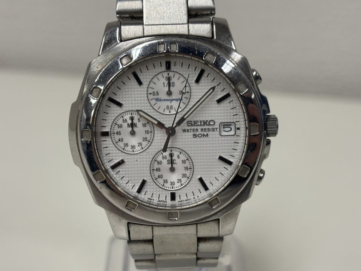 Yahoo!オークション - D526-X14-282 SEIKO セイコー V657-9010 クロノ...