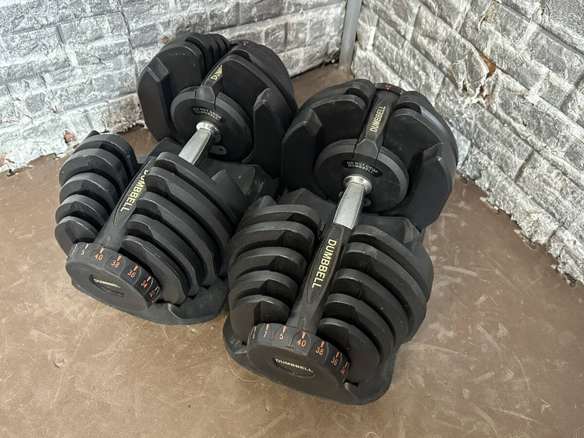Yahoo!オークション - ダイヤル調整式可変式ダンベル 40Kg×2 ペア ト...