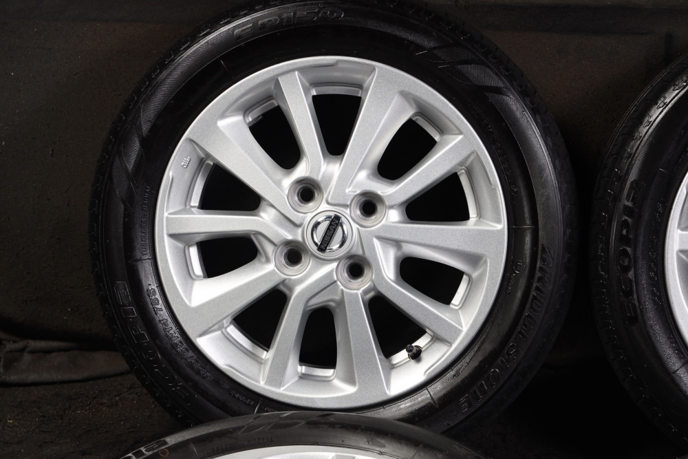 Yahoo!オークション - バリ山 155/65R14 日産純正アルミ ブリヂストン...