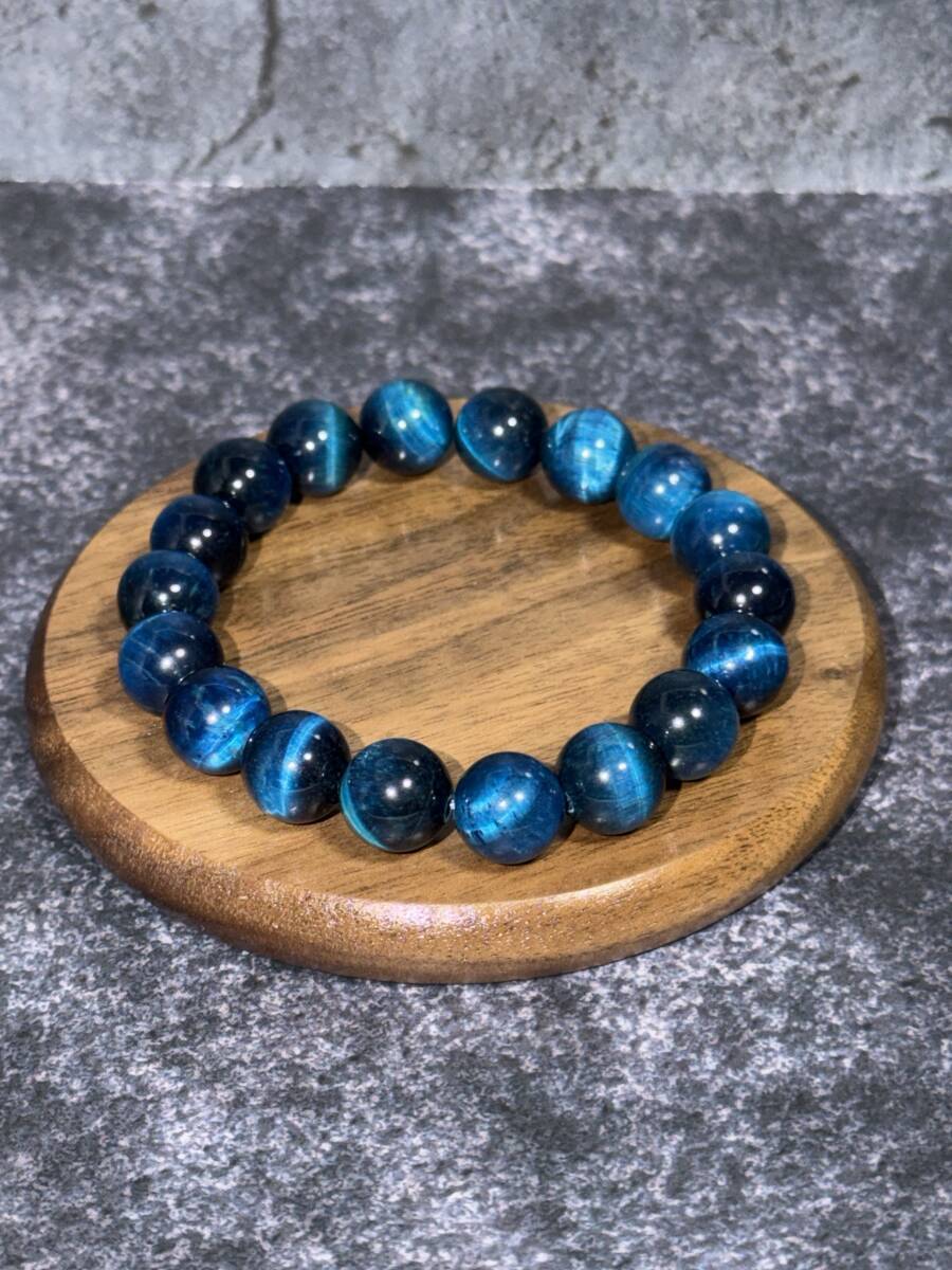 Yahoo!オークション - 天然石 サファイアブルー タイガーアイ ブレスレ...