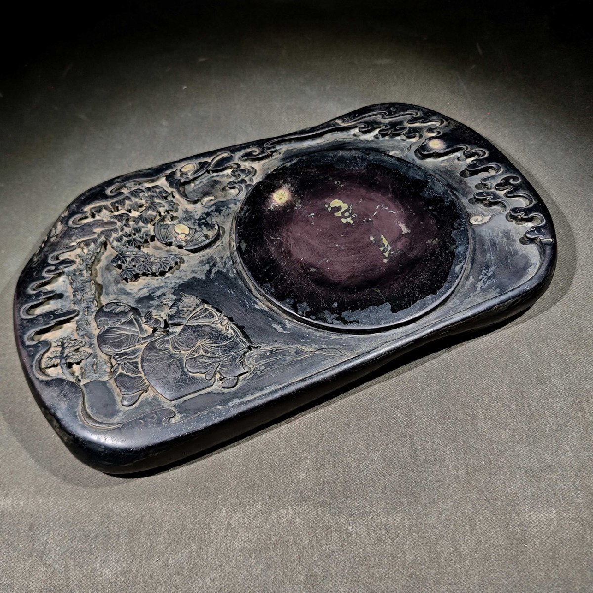 Yahoo!オークション - 【安】清時代 鈕福保銘 端石彫 嬰戯図硯 端渓硯 ...