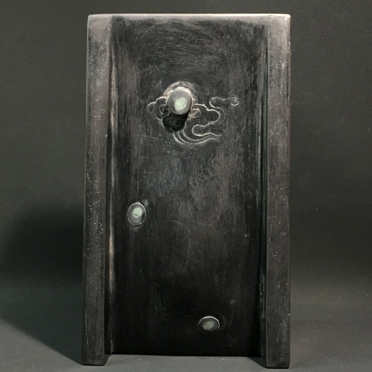 Yahoo!オークション - 【安】清時代 王震銘 端石彫 福寿双全紋硯 抄手...