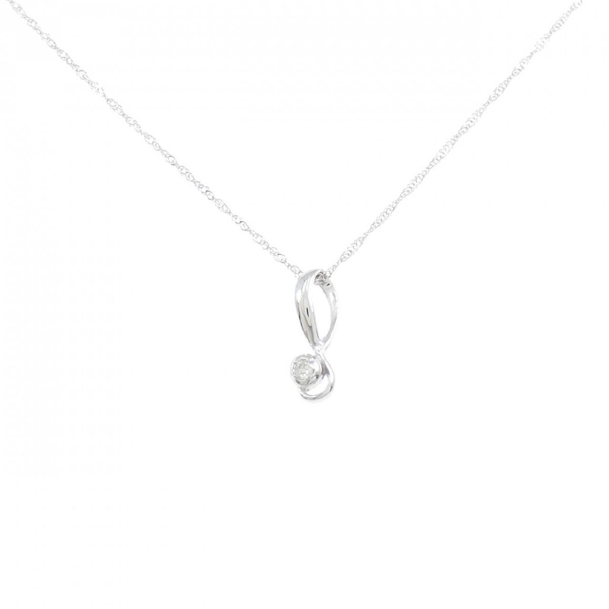 Yahoo!オークション - K14WG ダイヤモンド ネックレス 0.02CT