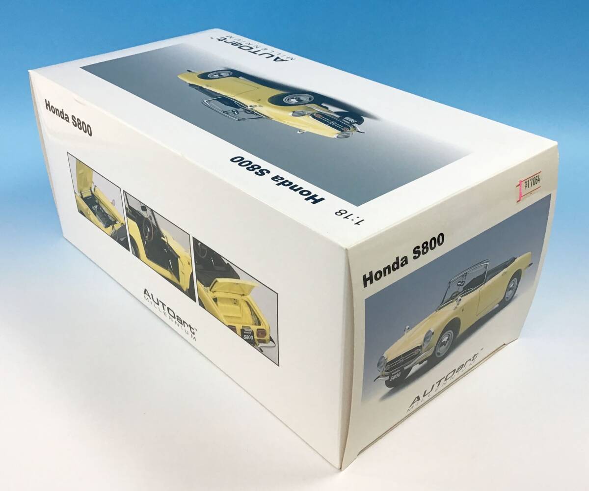 【樂淘letao】日本代購代標第一品牌－未使用 AUTOart MILLENNIUM 1/18 Honda S800 /イエロー ミニカー 乗用車 ホンダ エスハチ オートアート 73277