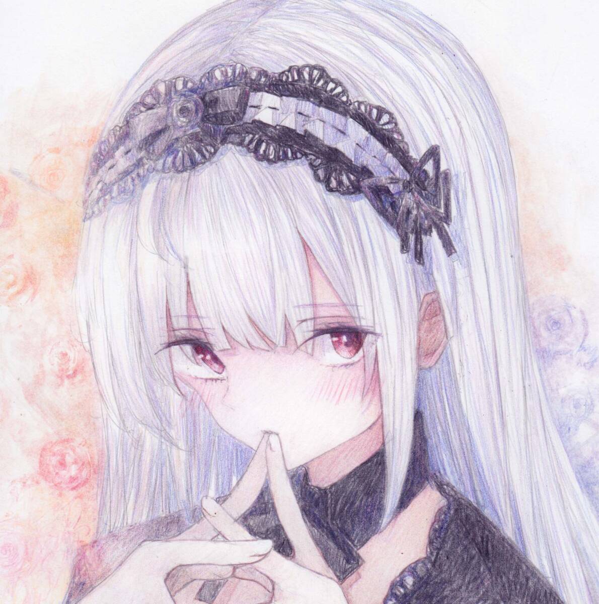 Yahoo!オークション - A4同人手描きイラスト 水彩+色鉛筆画「ローゼ...