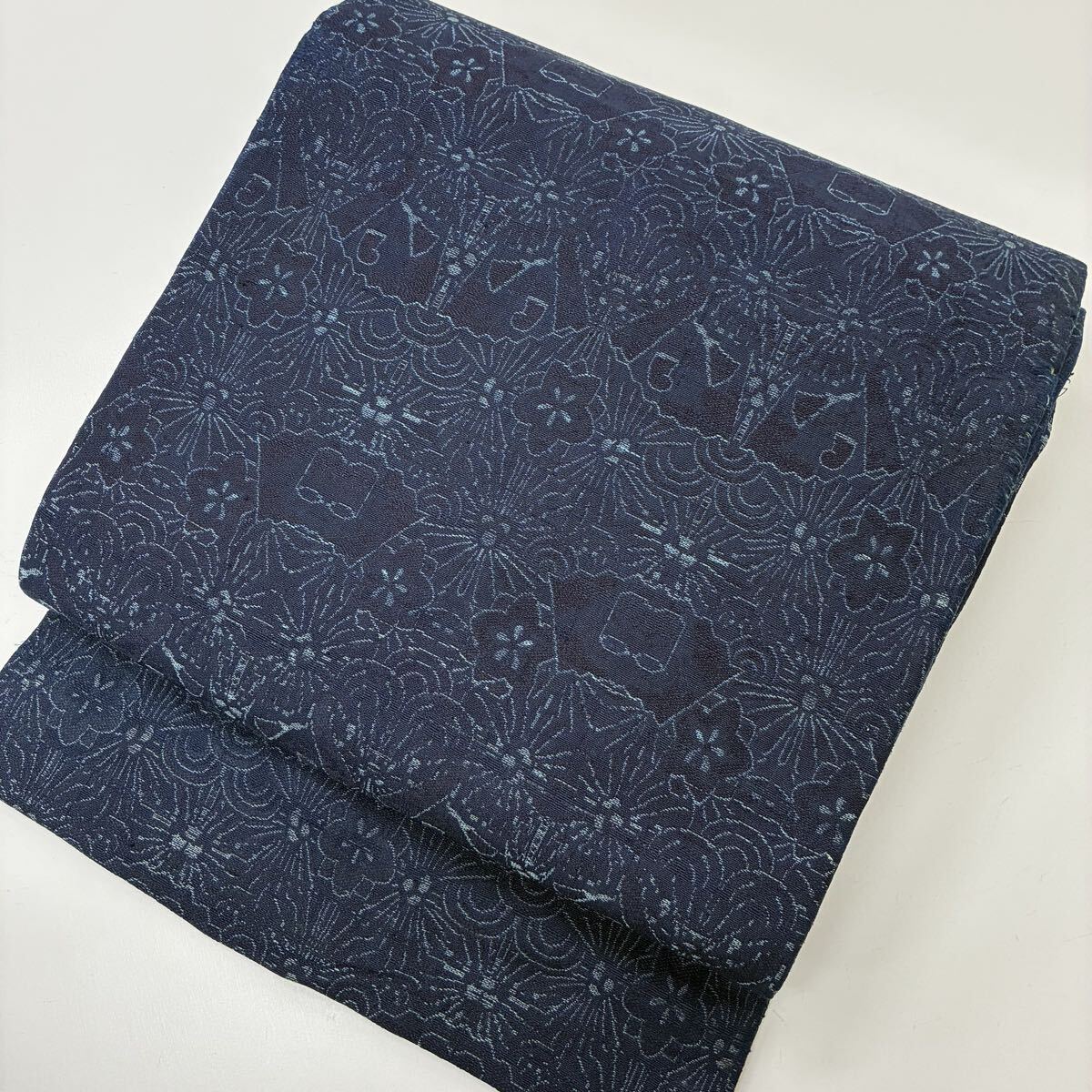 Yahoo!オークション - 本藍染め 名古屋帯 正絹 全通 上品な織出し 九寸...