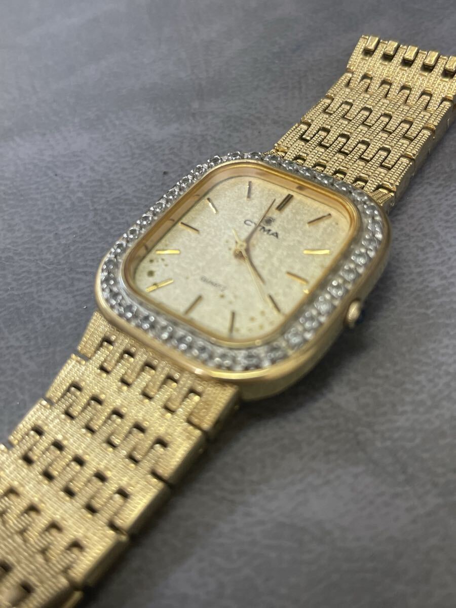 Yahoo!オークション - CYMA シーマ 3針 ゴールド文字盤 レディース ク...