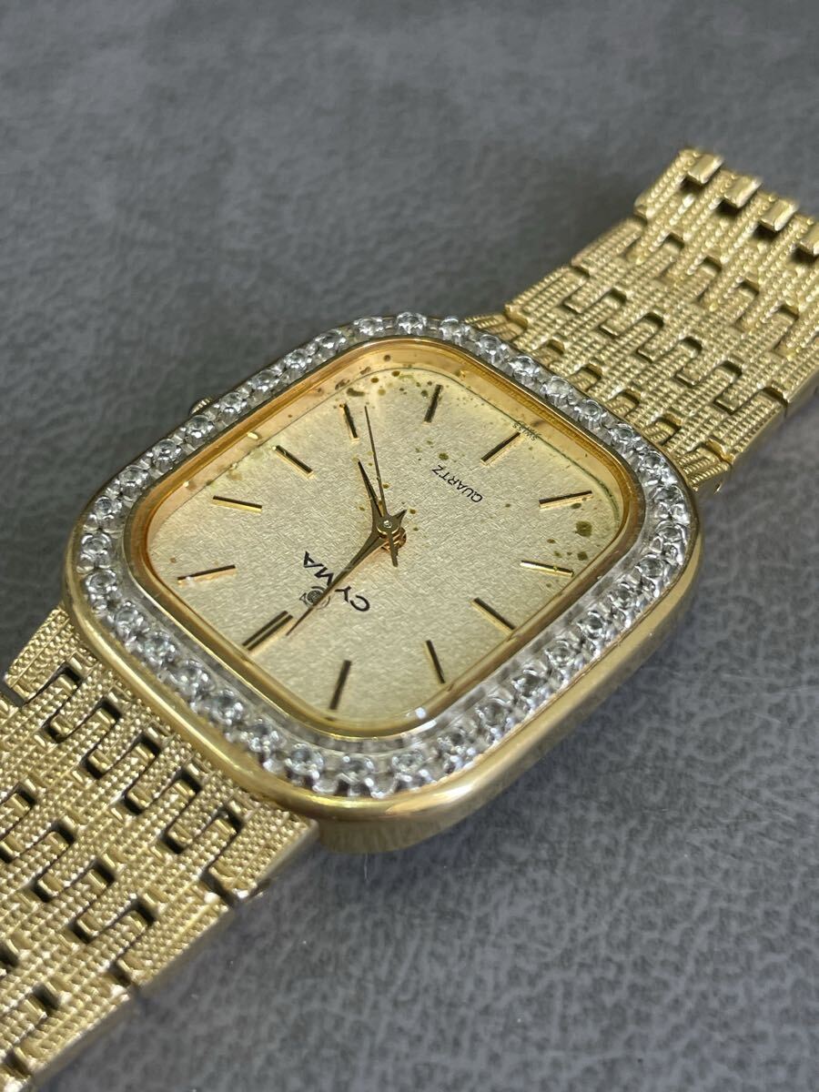 Yahoo!オークション - CYMA シーマ 3針 ゴールド文字盤 レディース ク...