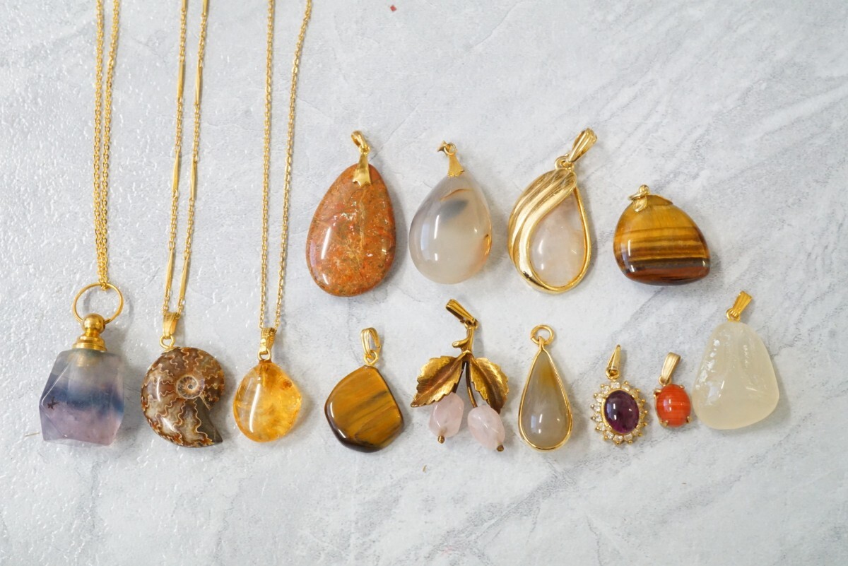 Yahoo!オークション - C881 全て天然石 カラーストーン ゴールドカラー...