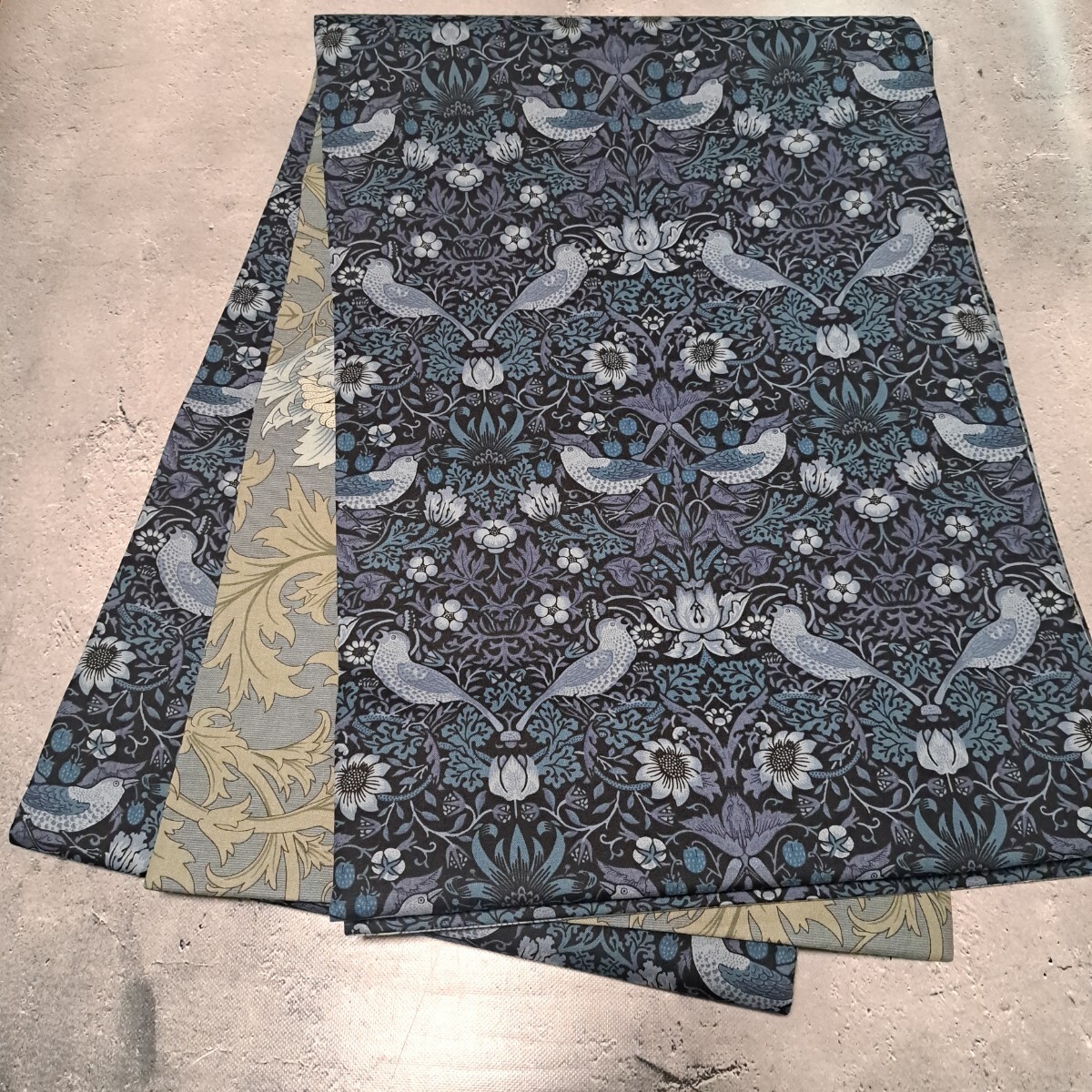 Yahoo!オークション - 開き名古屋帯 ウィリアムモリス いちご泥棒 イン...