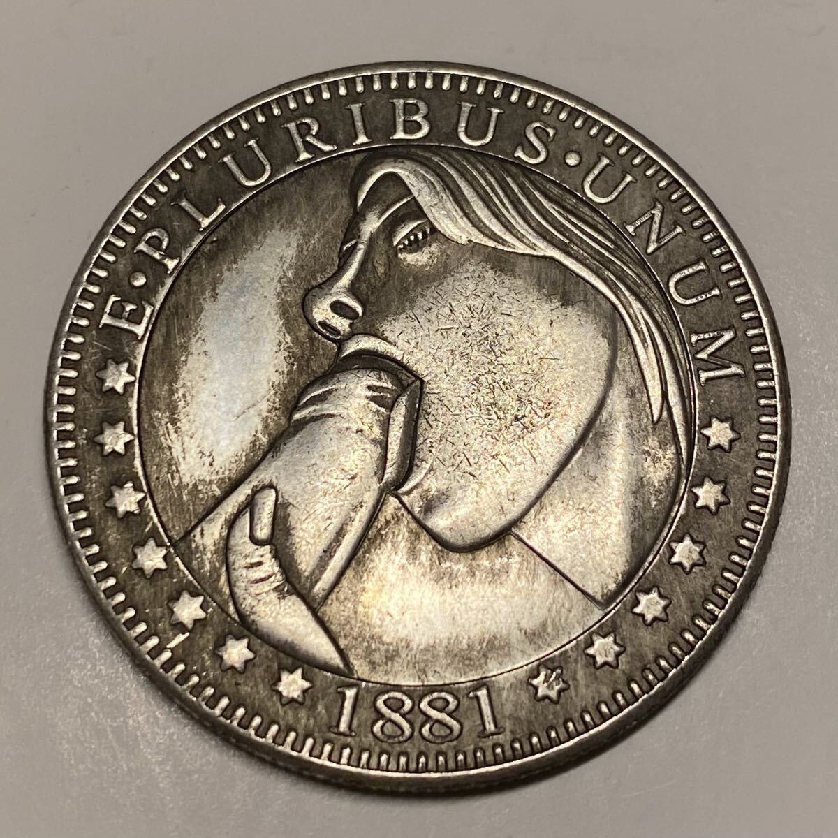 Yahoo!オークション - 21.98g 銀貨 1ドル 1881年 モルガン銀貨 イーグ...