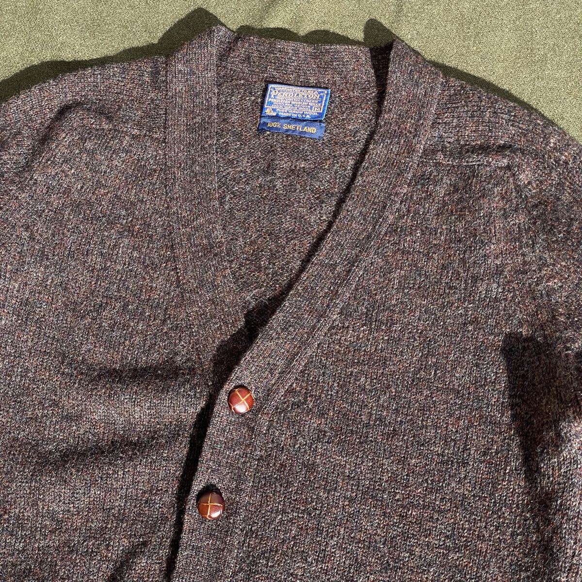 Yahoo!オークション - 70s PENDLETON シェットランドカーディガン ペン...