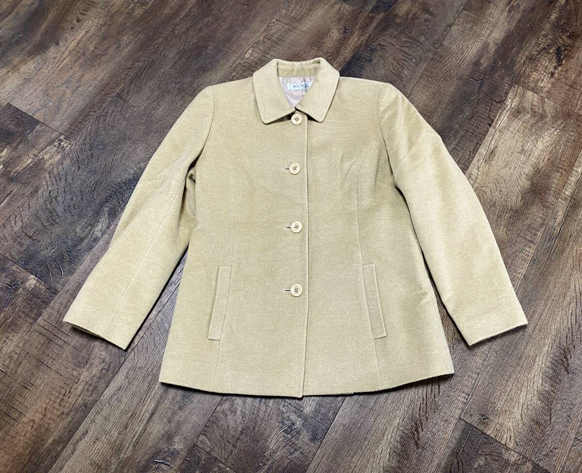 Yahoo!オークション - 福祉バザー ASCAGNE アンゴラコート9AR/キャメ...