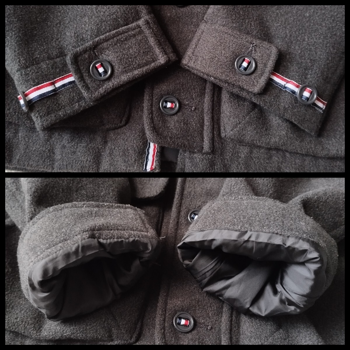 【樂淘letao】日本代購代標第一品牌－【美品 人気デザイン】 BEAMS HEART ジャケット トリコロール ダブルジップ フード チャコールグレー 人気M ブルゾン ビームスハート