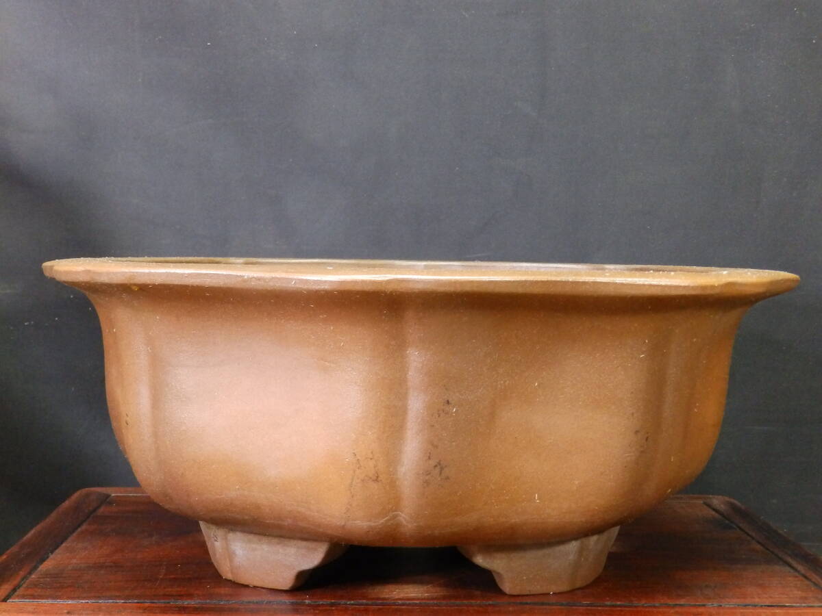 Yahoo!オークション - 盆栽日和 和鉢 【銭号】 外縁段足輪花鉢 42.8㎝...