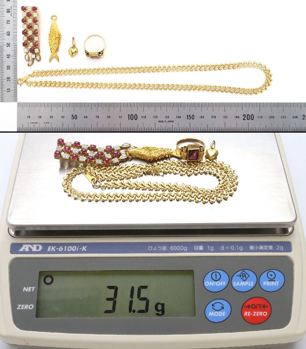 Yahoo!オークション - おたからや K18～K24相当ジュエリー5点《31.5g...