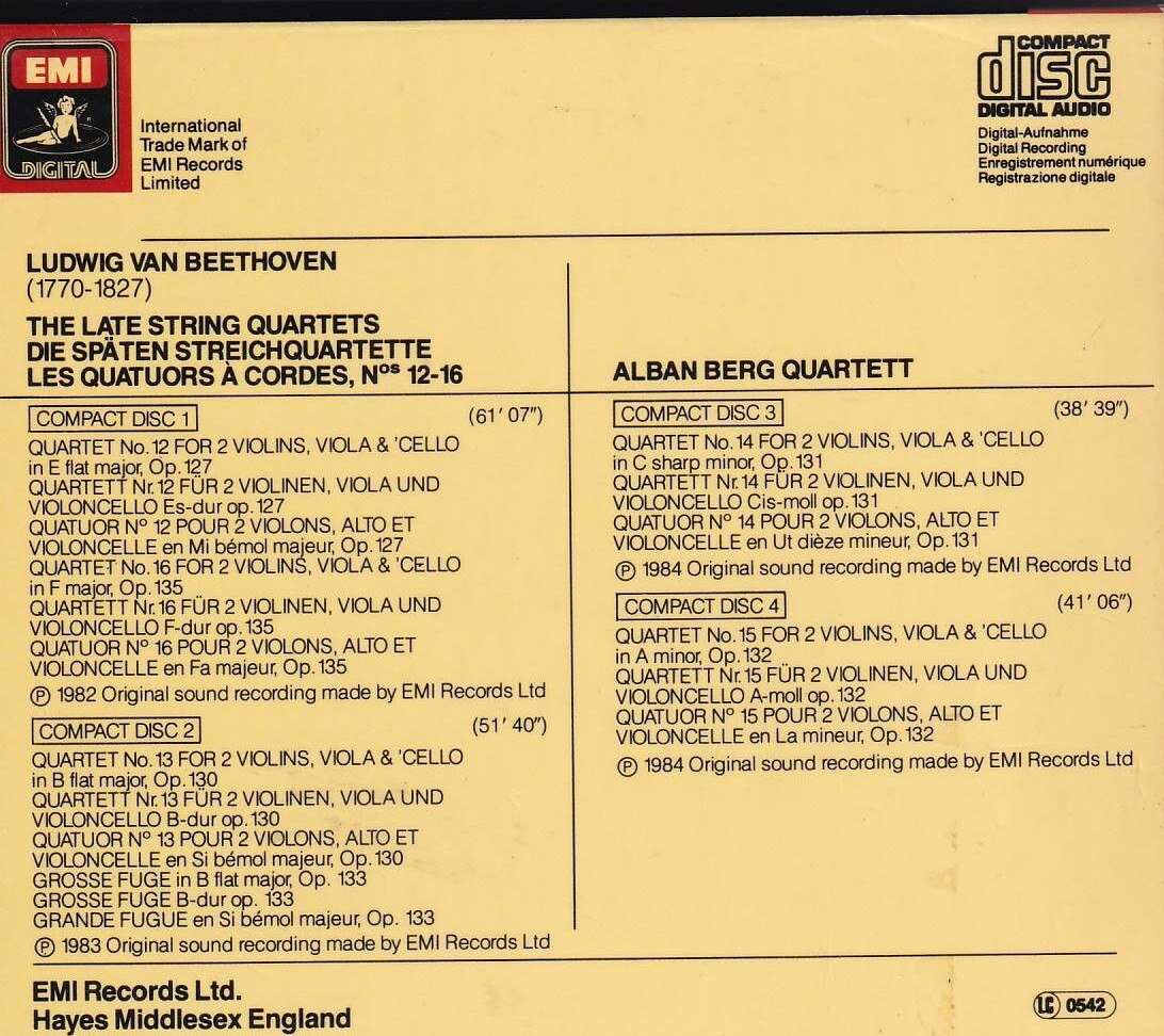Yahoo!オークション - アルバンベルク四重奏団 ベートーヴェン 後期弦...