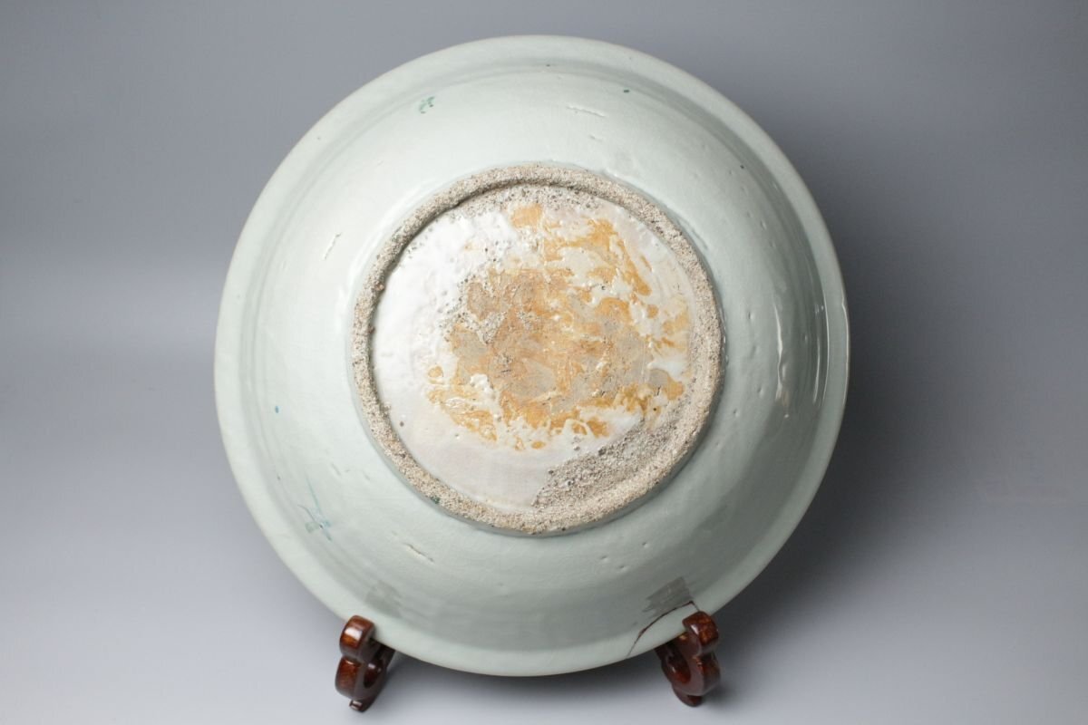 【樂淘letao】日本代購代標第一品牌－【LIG】中国美術 明時代 呉須赤絵龍鳳凰画大平鉢 38㎝ 古美術品 大皿 中国古玩[.WU]25.10