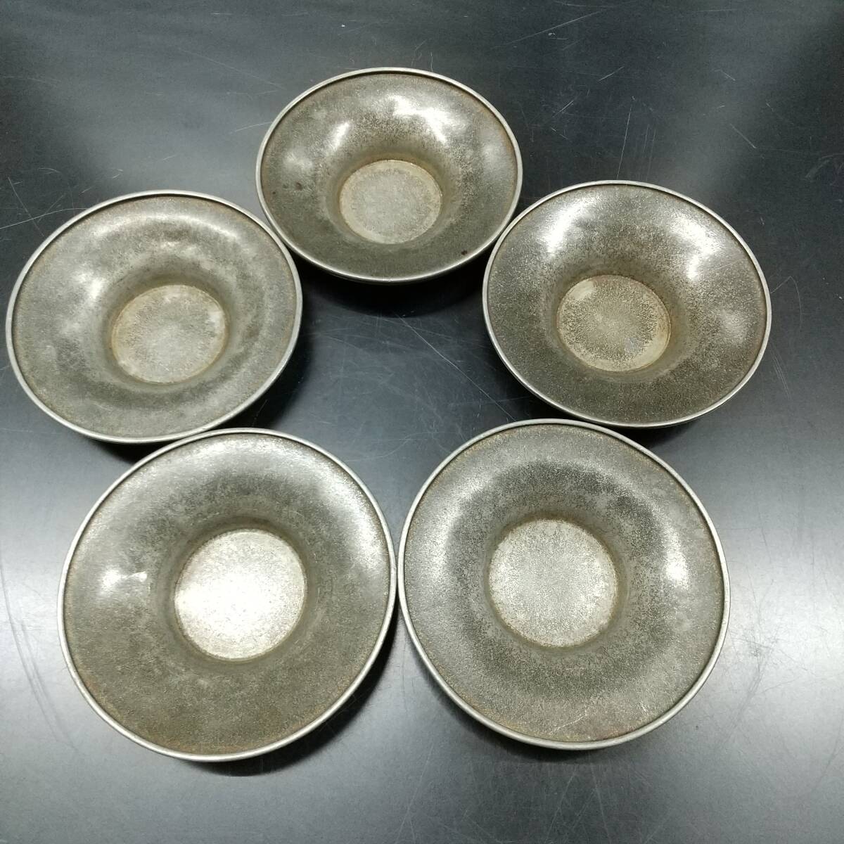 【樂淘letao】日本代購代標第一品牌－煎茶道具 錫 間村自造 茶托 5枚